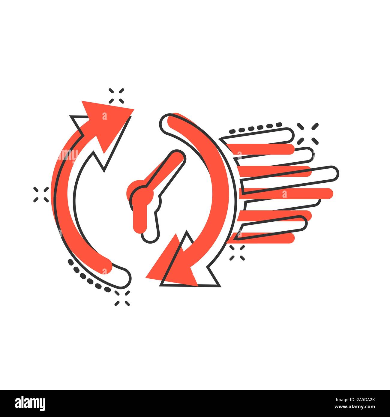 Clock countdown icon in comic style. Time chronometer vector cartoon ...