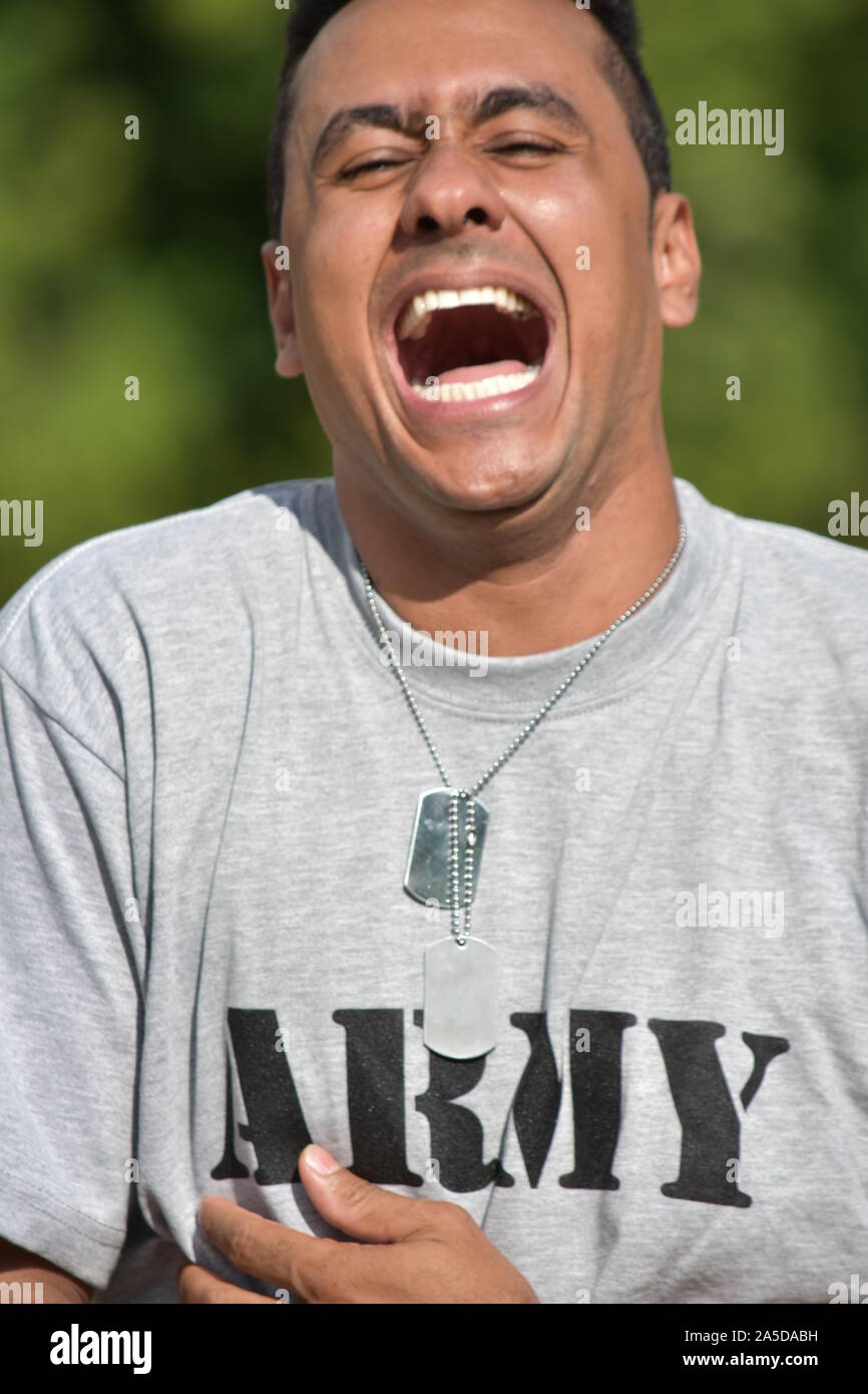 Excited soldier hi-res stock photography and images - Alamy