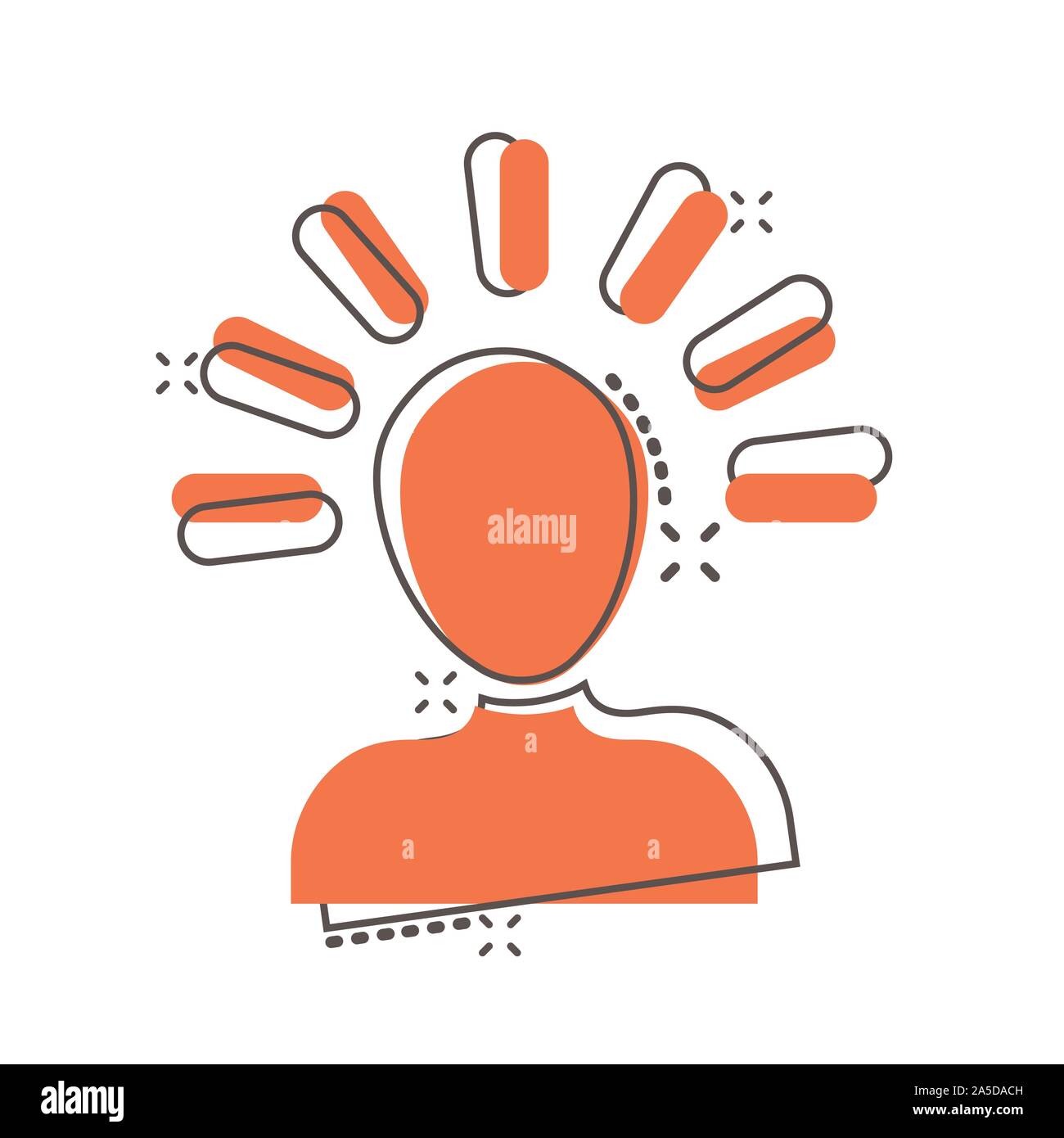 Mind people icon in comic style. Human frustration vector cartoon ...