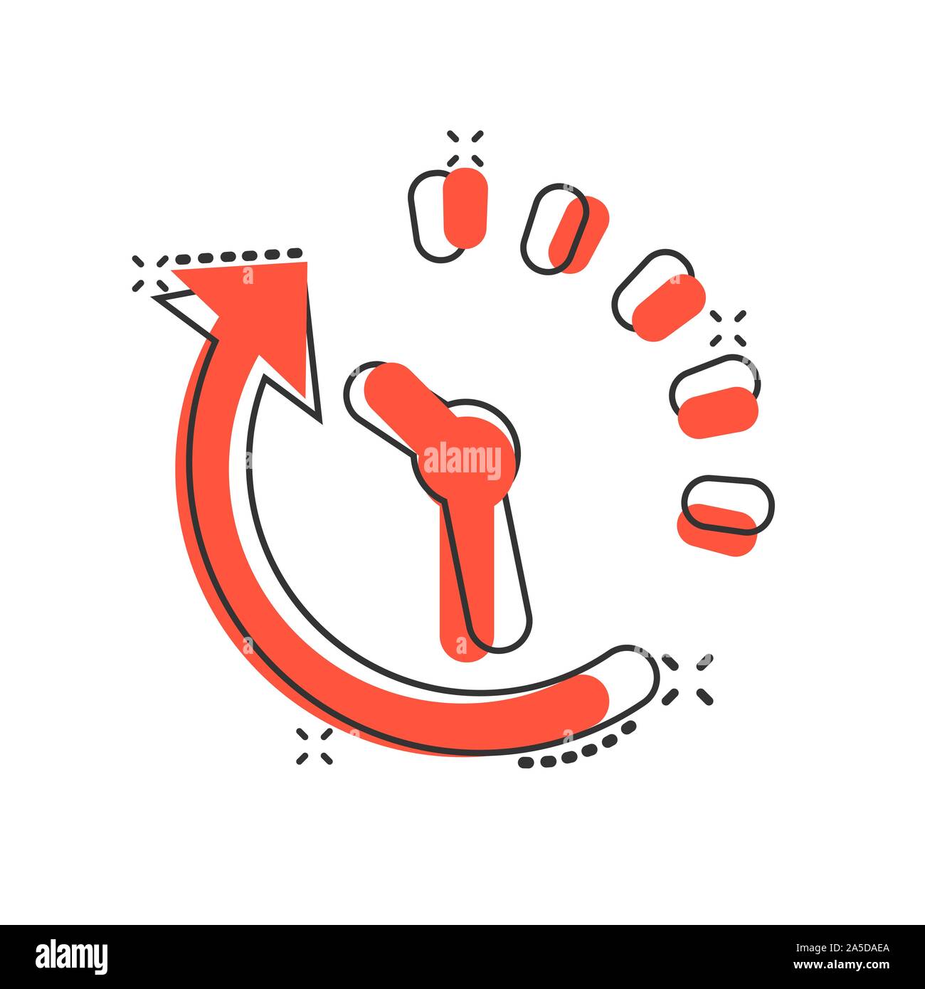 Clock countdown icon in comic style. Time chronometer vector cartoon ...