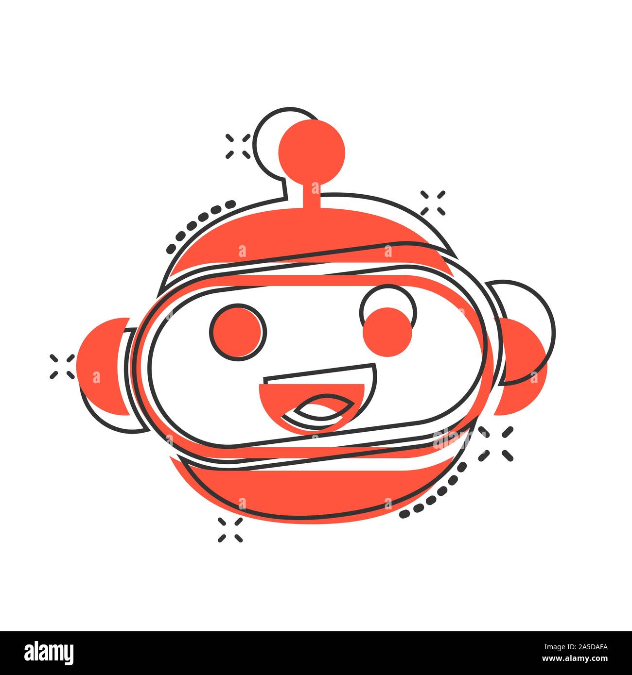 Cute robot chatbot icon in comic style. Bot operator vector cartoon ...