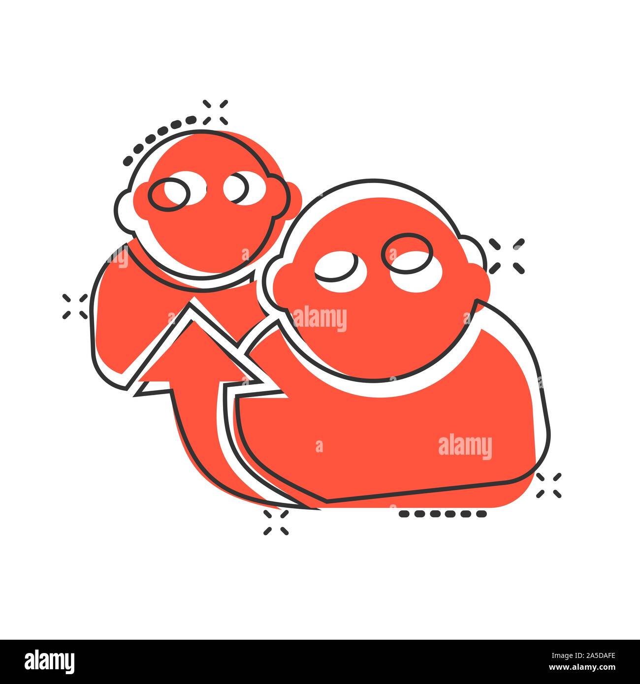People referral icon in comic style. Communication vector cartoon ...