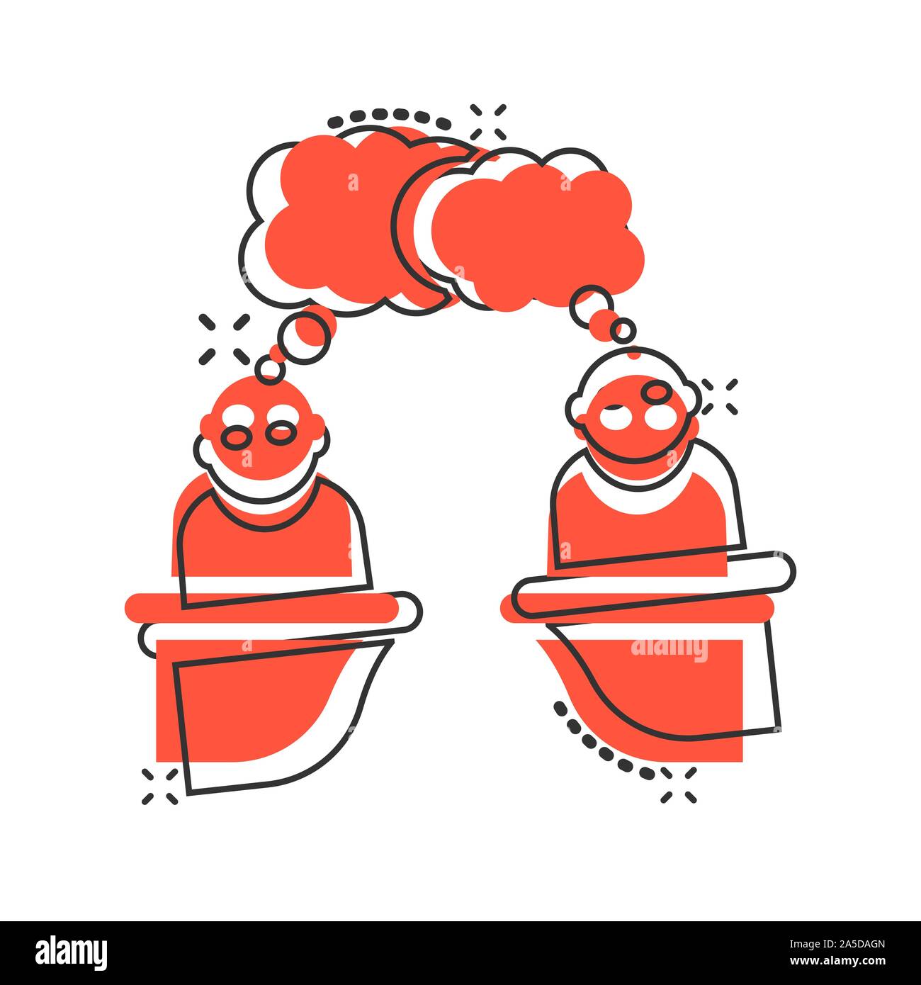 Politic debate icon in comic style. Presidential vector cartoon ...