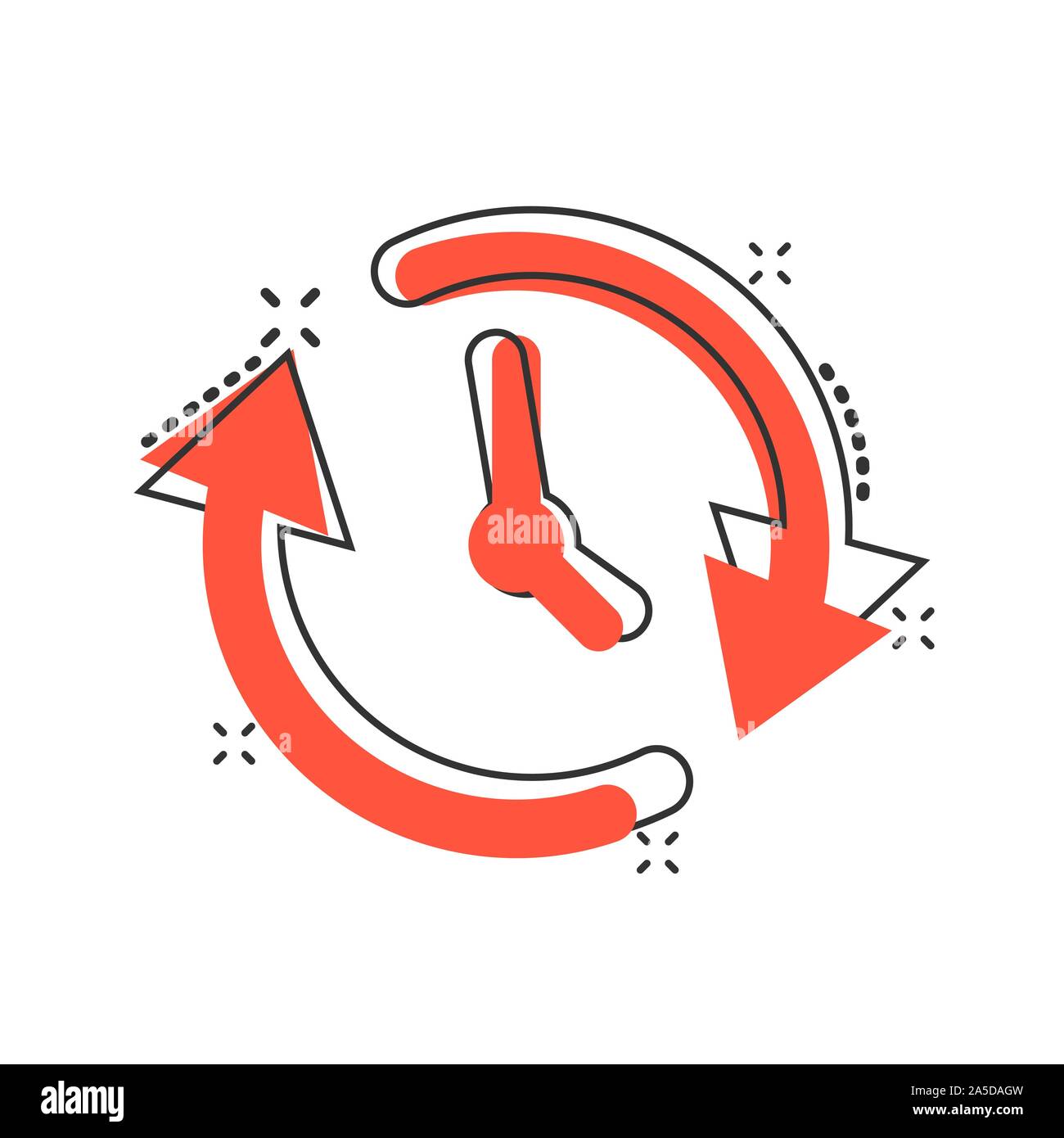 Clock countdown icon in comic style. Time chronometer vector cartoon ...