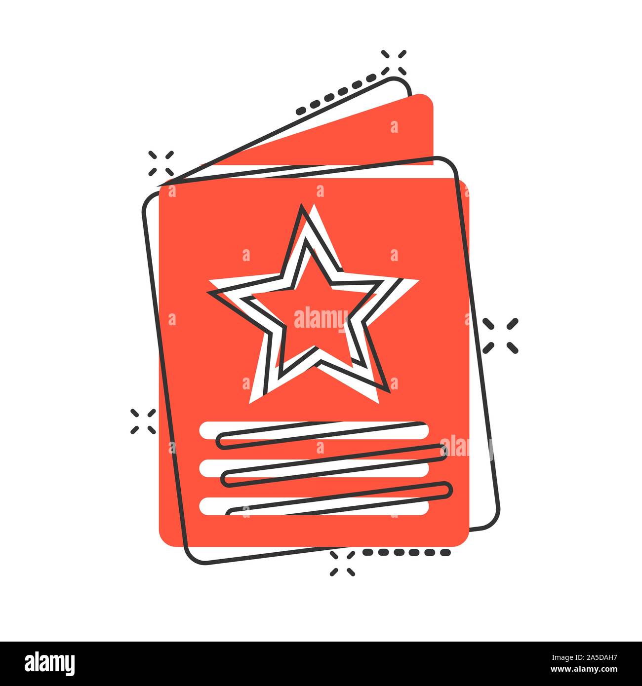 Flyer leaflet icon in comic style. Brochure sheet vector cartoon ...