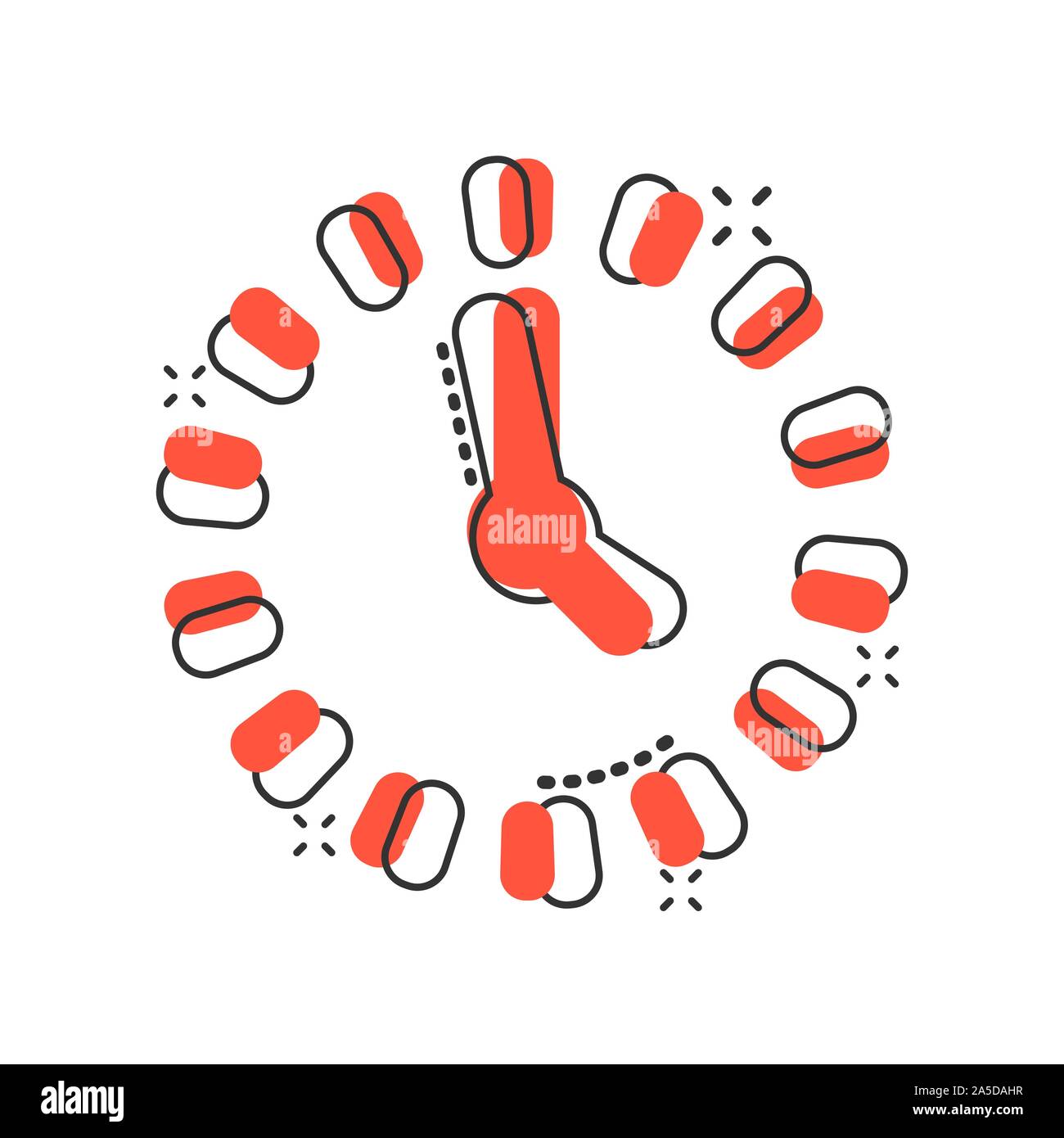 Clock countdown icon in comic style. Time chronometer vector cartoon ...