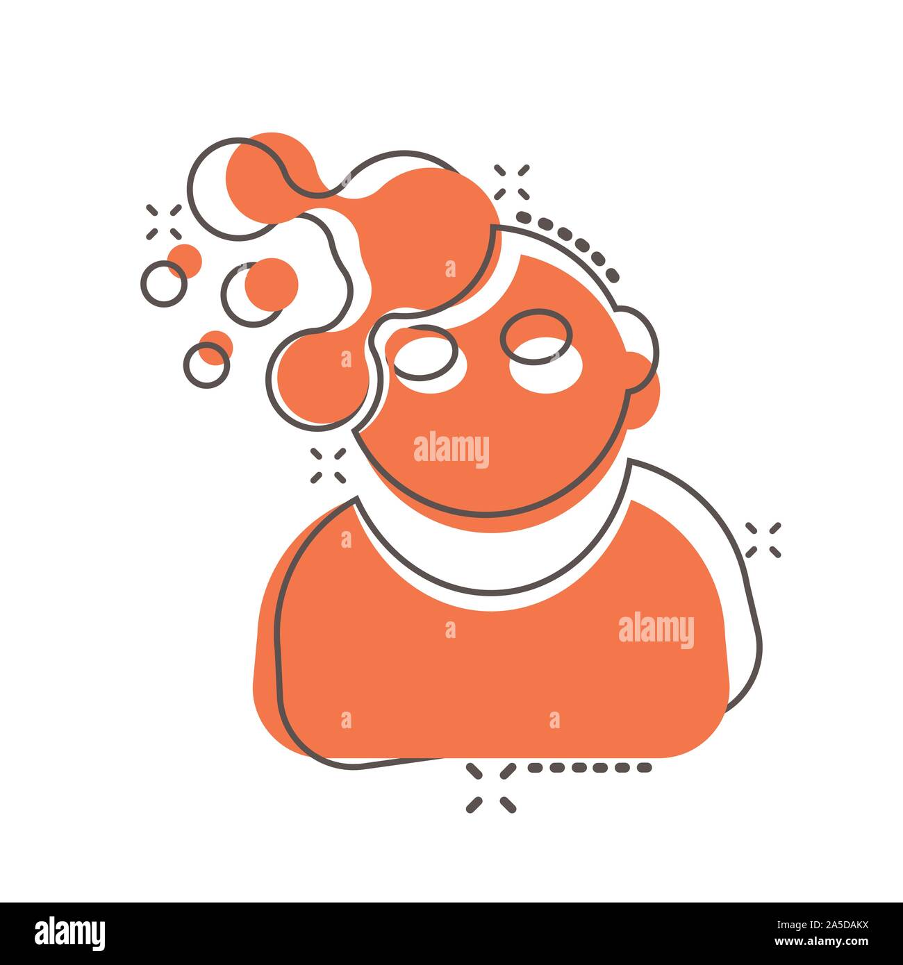 Mind people icon in comic style. Human frustration vector cartoon ...