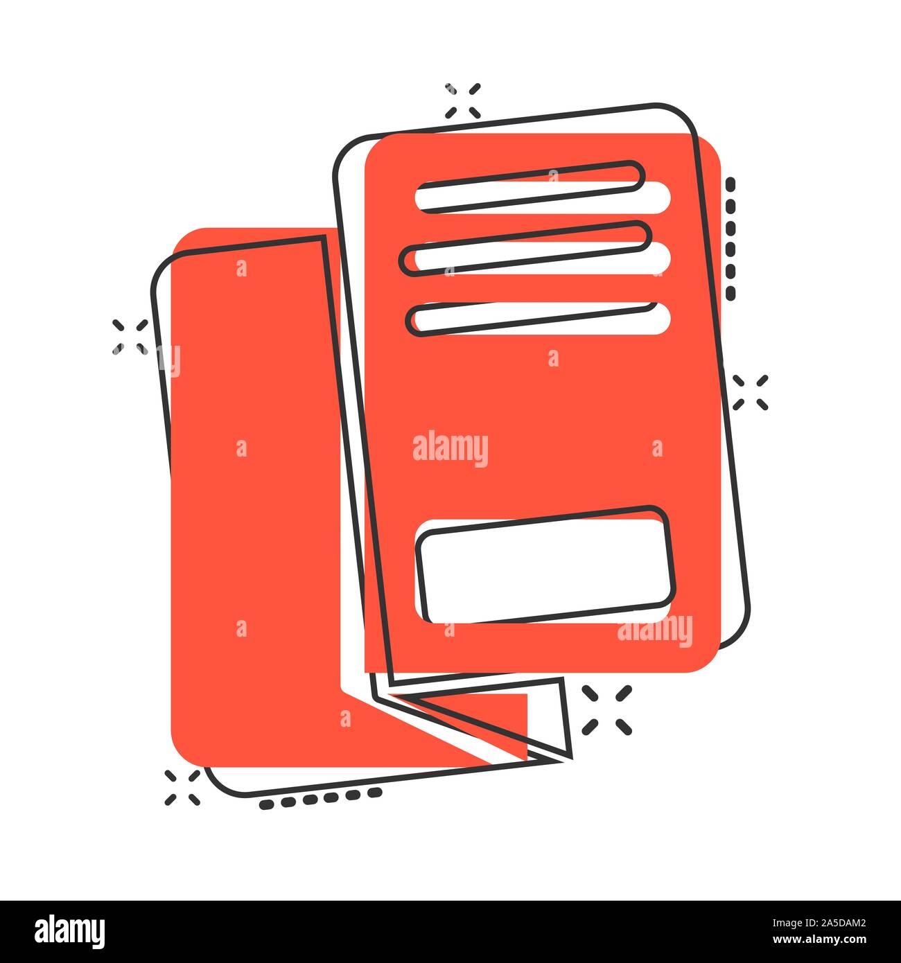 Flyer leaflet icon in comic style. Brochure sheet vector cartoon ...
