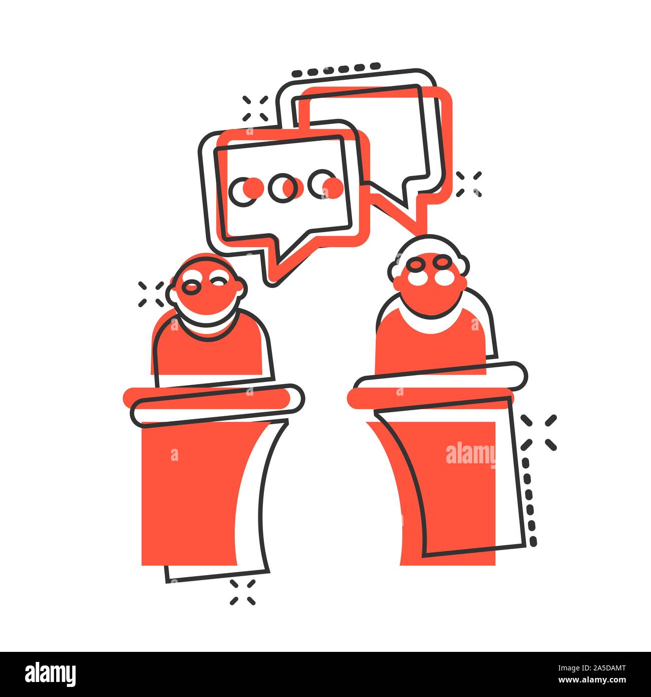 Politic debate icon in comic style. Presidential vector cartoon ...