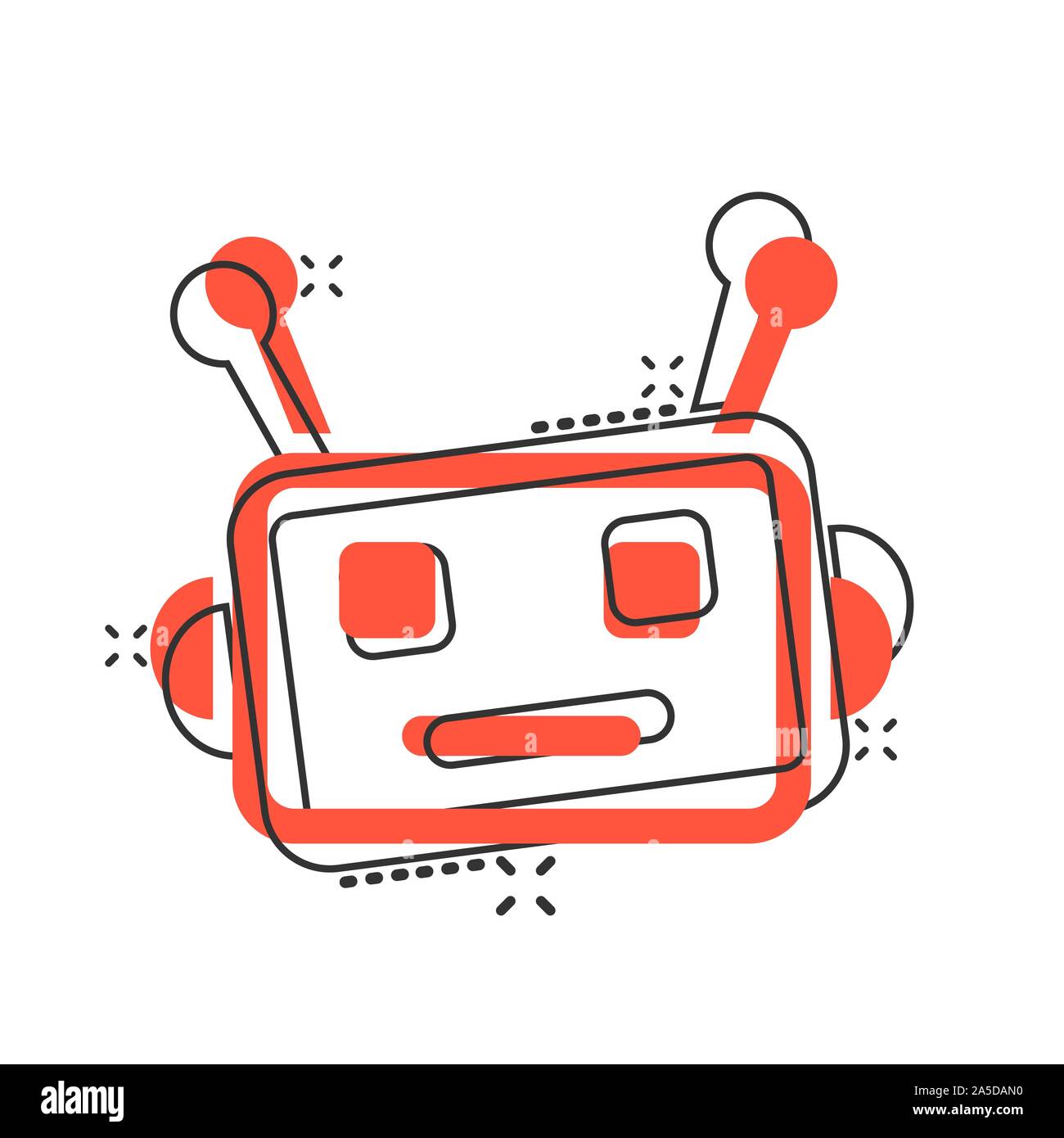 Cute Robot Chatbot Icon In Comic Style Bot Operator Vector Cartoon