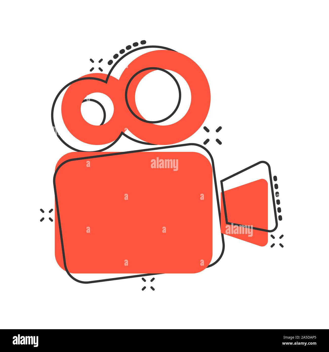 Video camera icon in comic style. Movie play vector cartoon ...