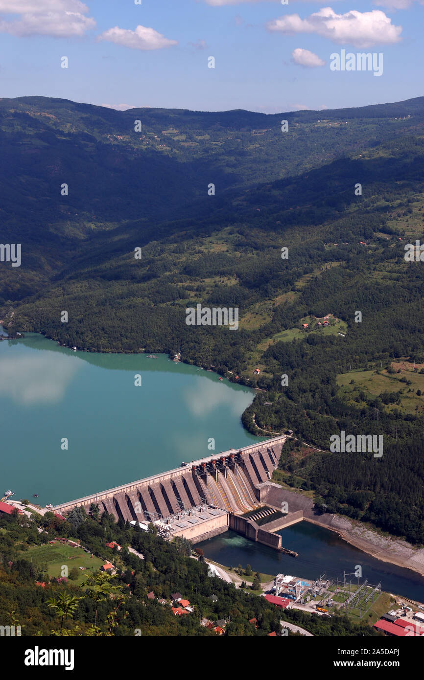hydroelectric power plant on Drina River Perucac Serbia landscape Stock ...