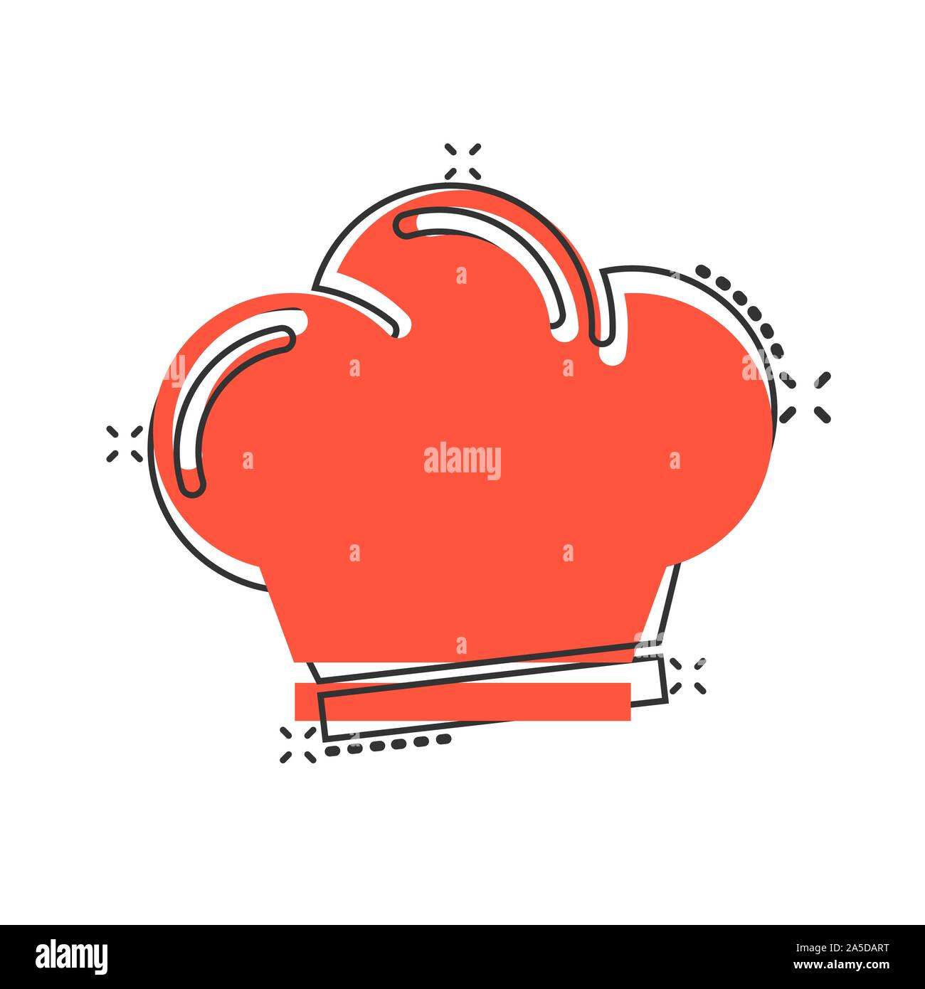 Chef hat icon in comic style. Cooker cap vector cartoon illustration ...