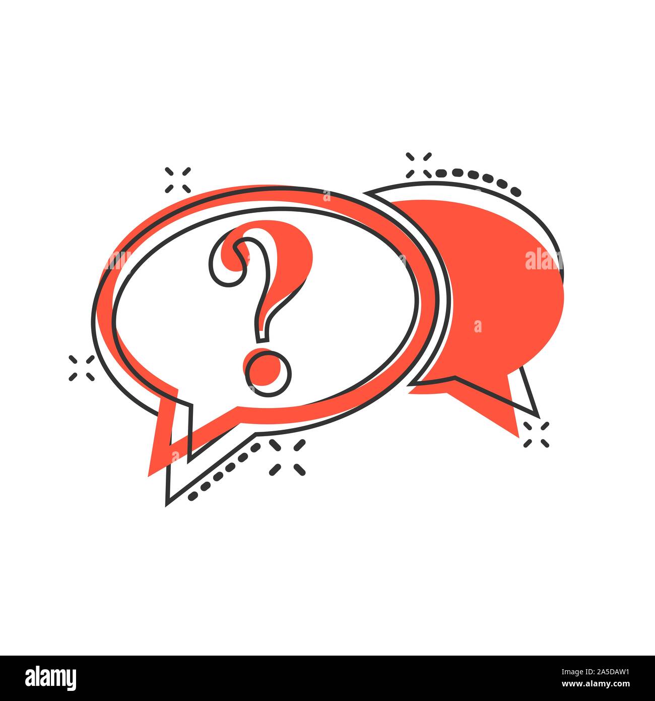 Question mark icon in comic style. Discussion speech bubble vector ...