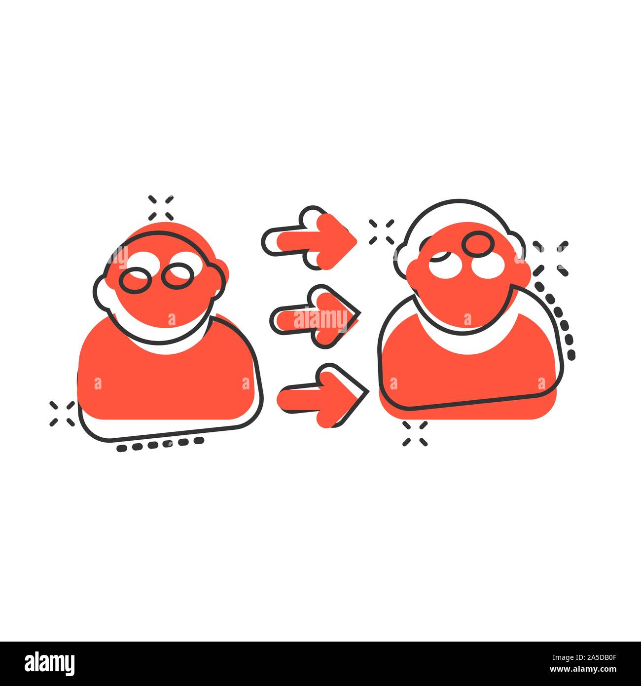 People referral icon in comic style. Communication vector cartoon ...