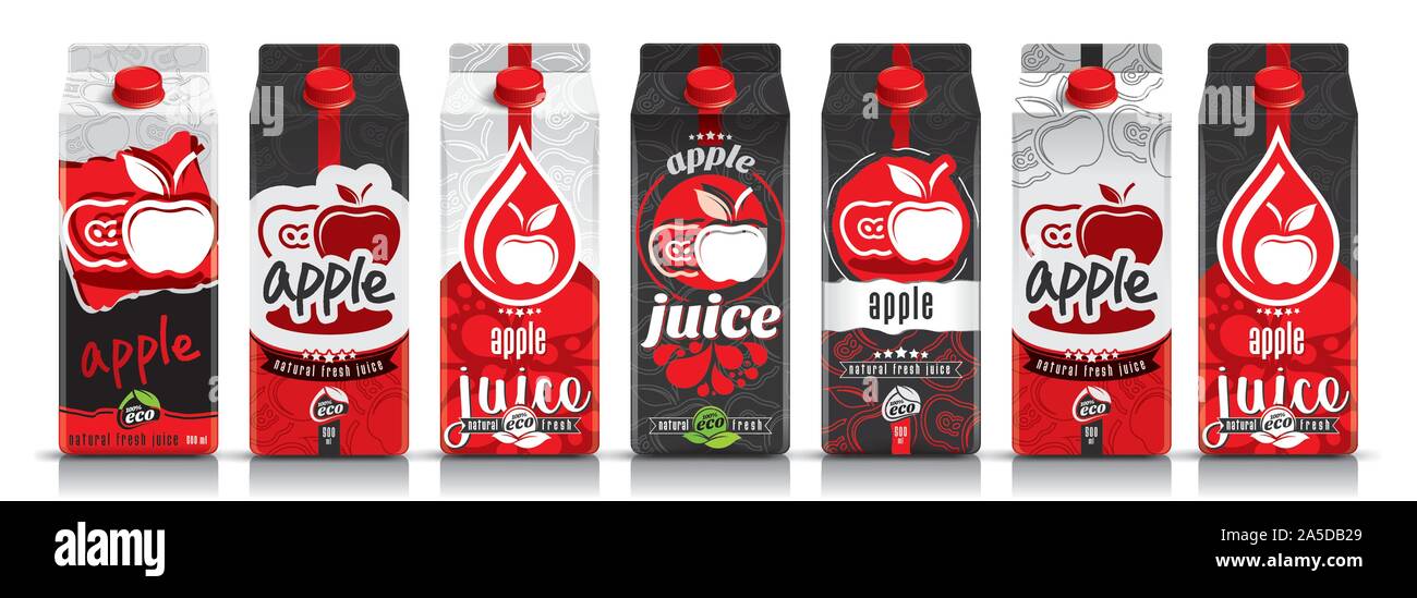 Apple juice packaging Stock Vector Images - Alamy