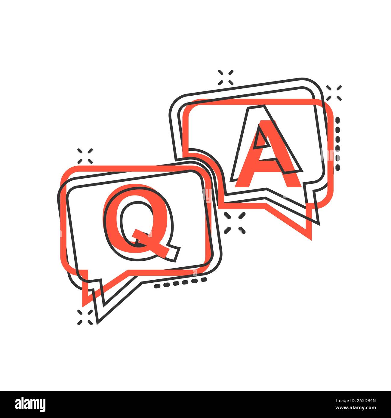 Question and answer icon in comic style. Discussion speech bubble ...