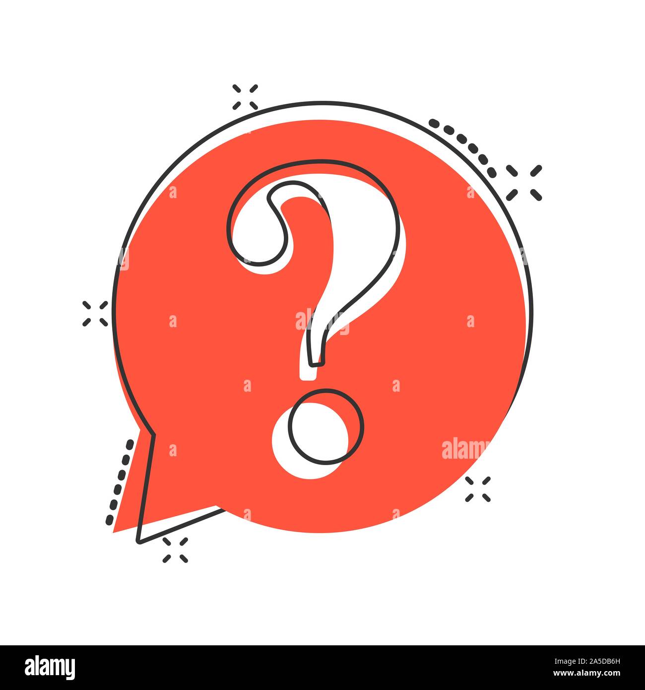 Question mark icon in comic style. Discussion speech bubble vector ...
