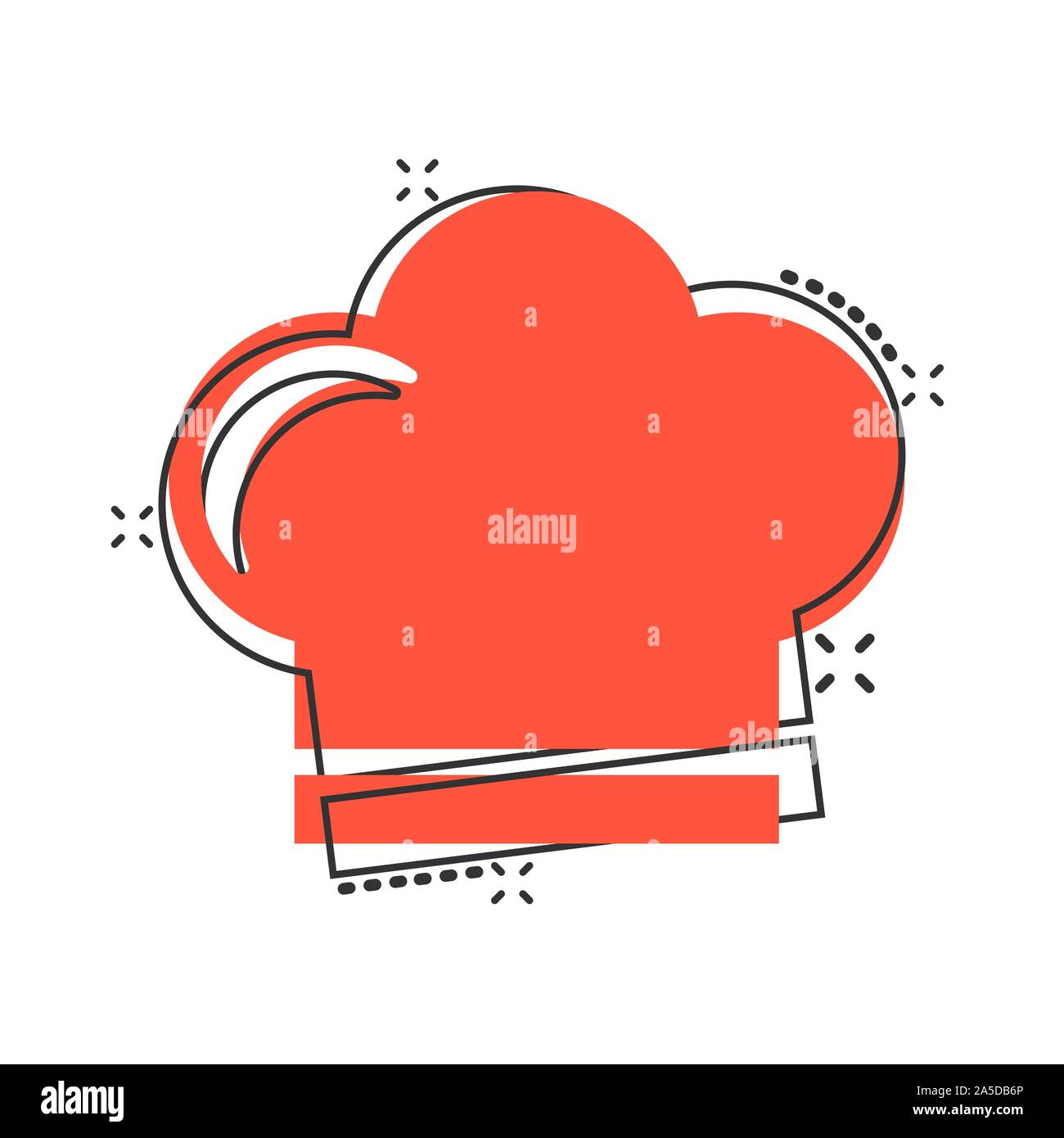 Chef hat icon in comic style. Cooker cap vector cartoon illustration ...