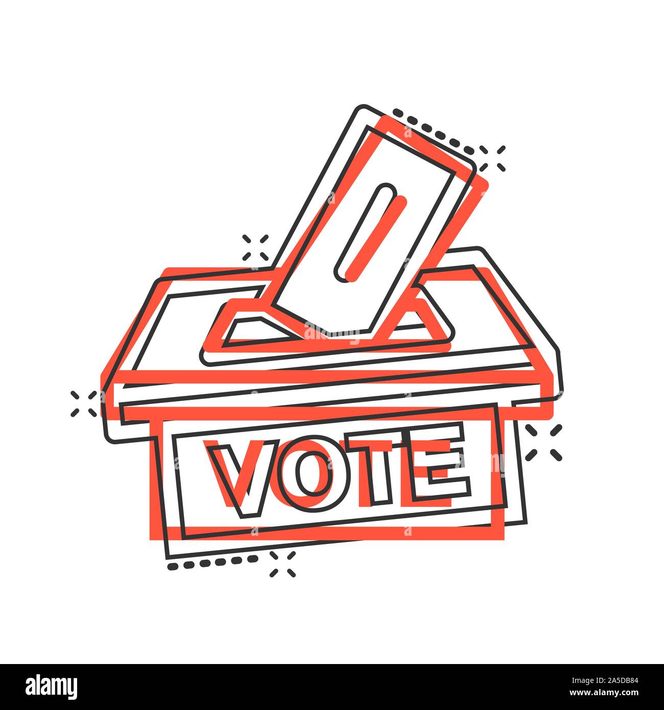 Election voter box icon in comic style. Ballot suggestion vector ...