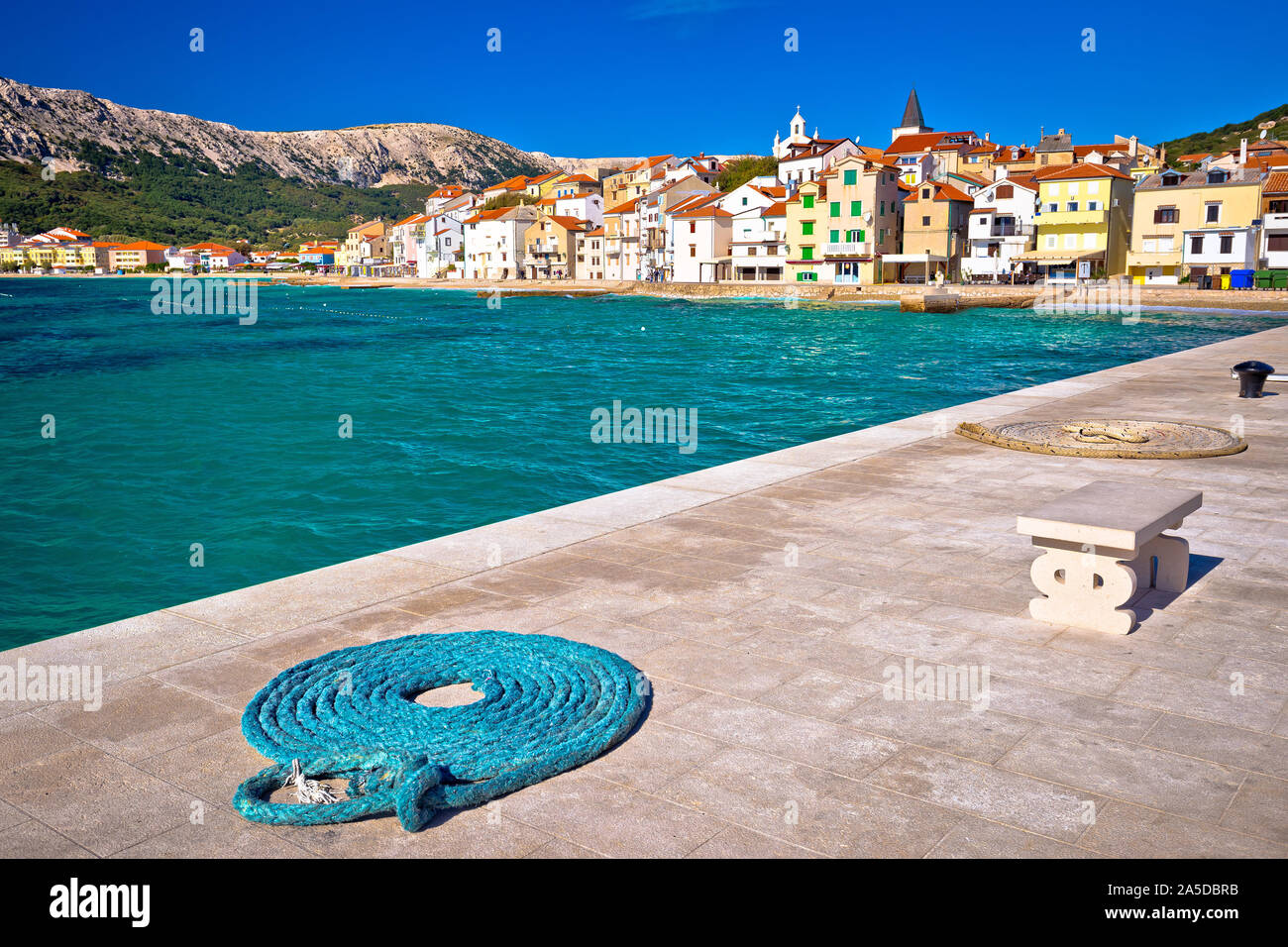 Baska. Town of Baska waterfront architecture view, Krk island of ...