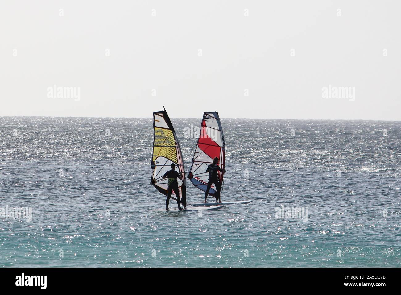 Pairwise Windsurfing, Morro Jable, Fuerteventura, Spain Stock Photo - Alamy