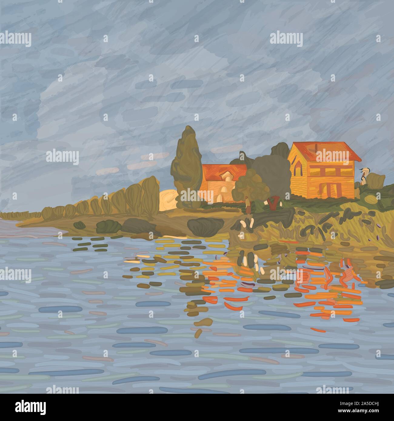 Monet trees Stock Vector Images - Alamy