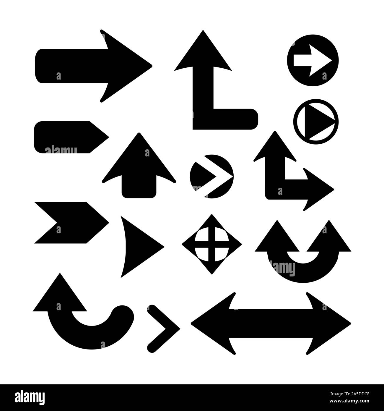 Set of vector arrows, arrow icon, pointer sign, symbol, indicator ...