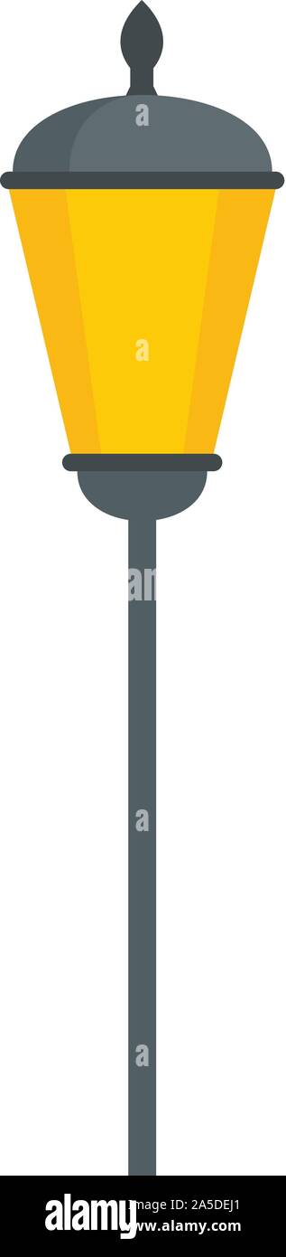 Street light pillar icon. Flat illustration of street light pillar ...