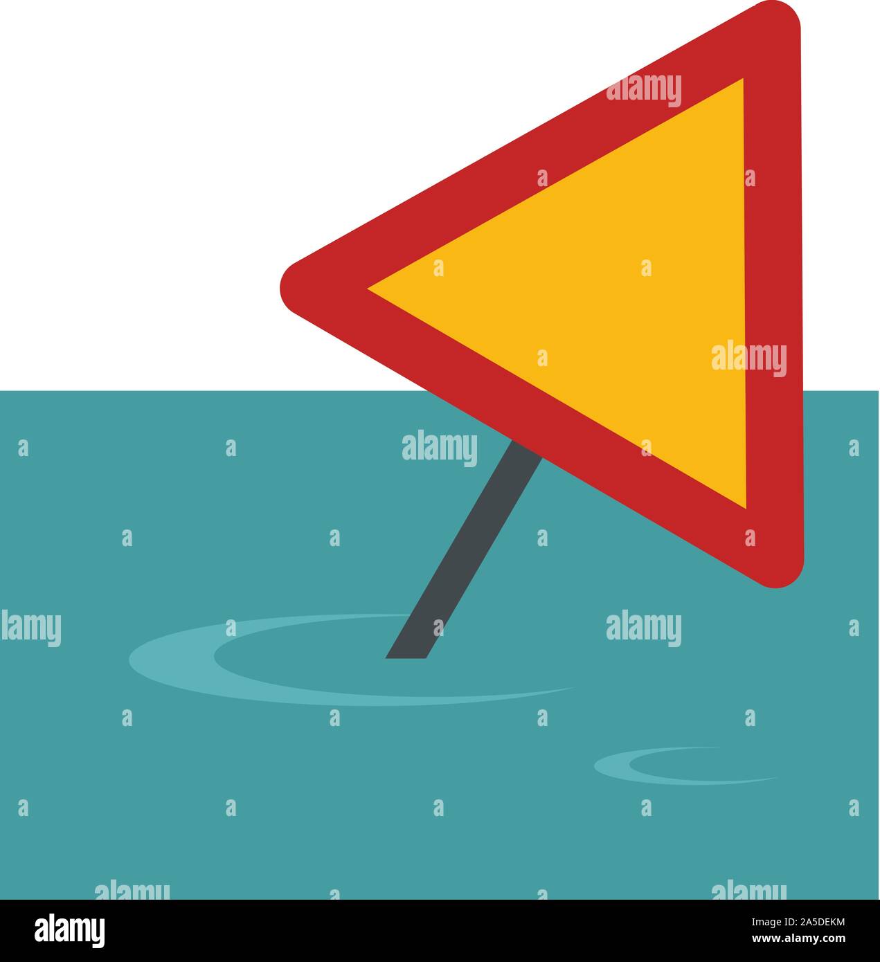 Sign road flood icon. Flat illustration of sign road flood vector icon ...