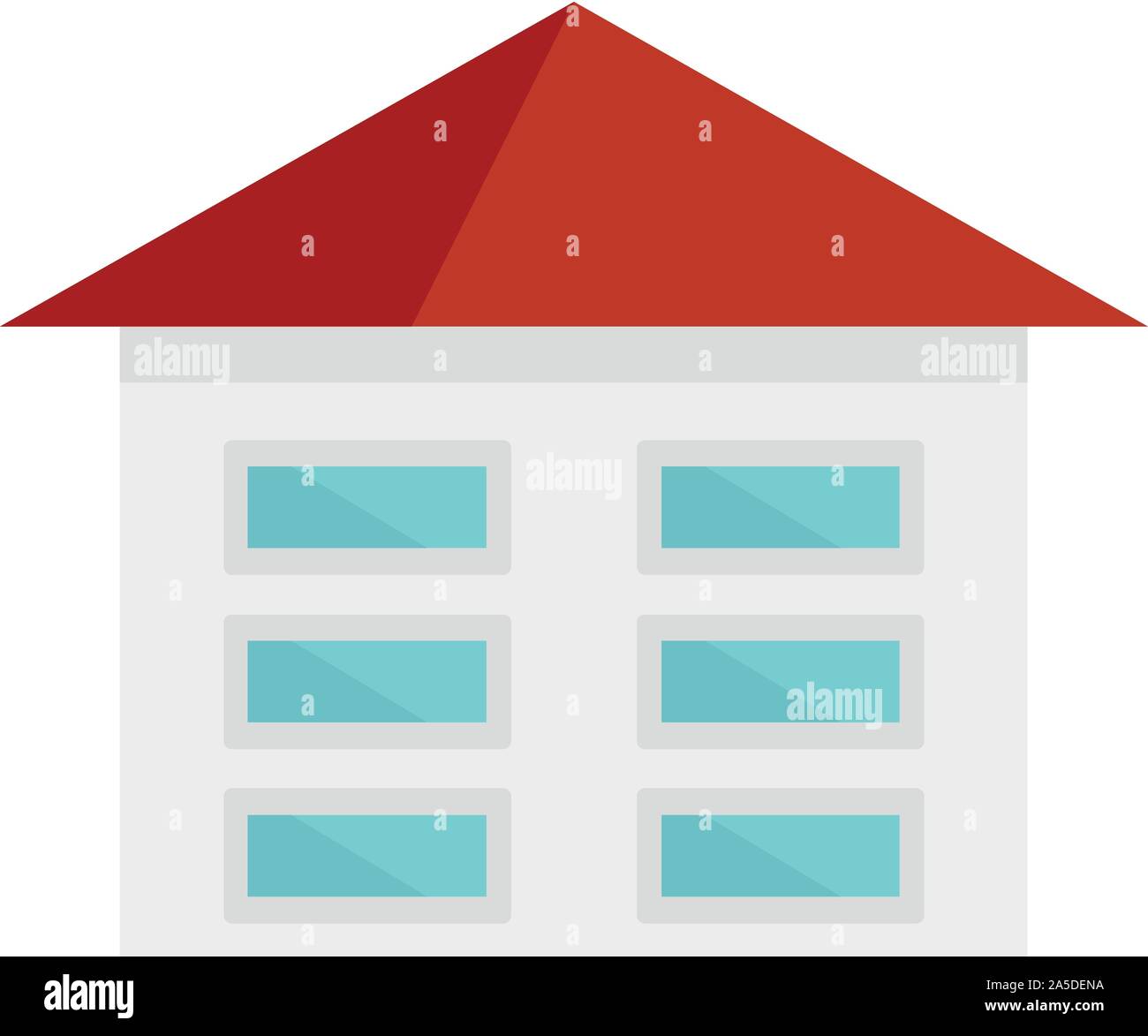 Red roof house icon. Flat illustration of red roof house vector icon ...