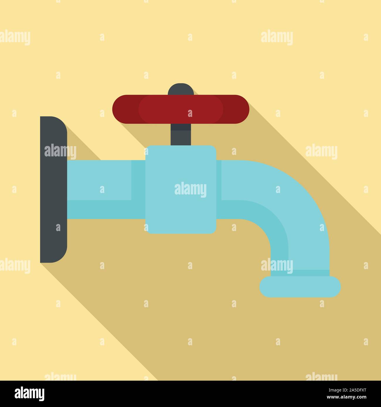 Garden water tap icon. Flat illustration of garden water tap vector ...