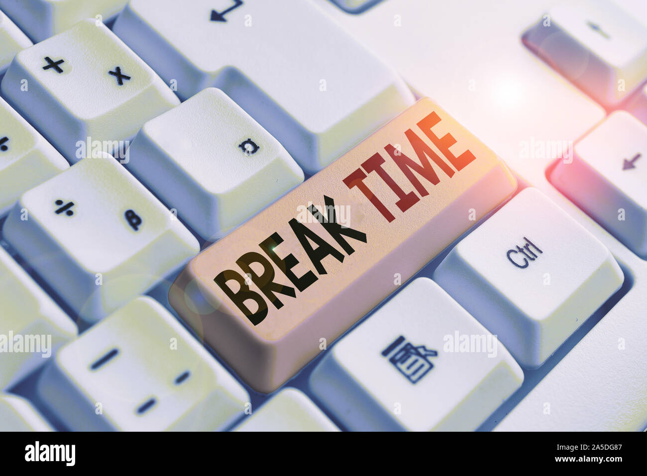 Handwriting text writing Break Time. Conceptual photo Period of rest or ...