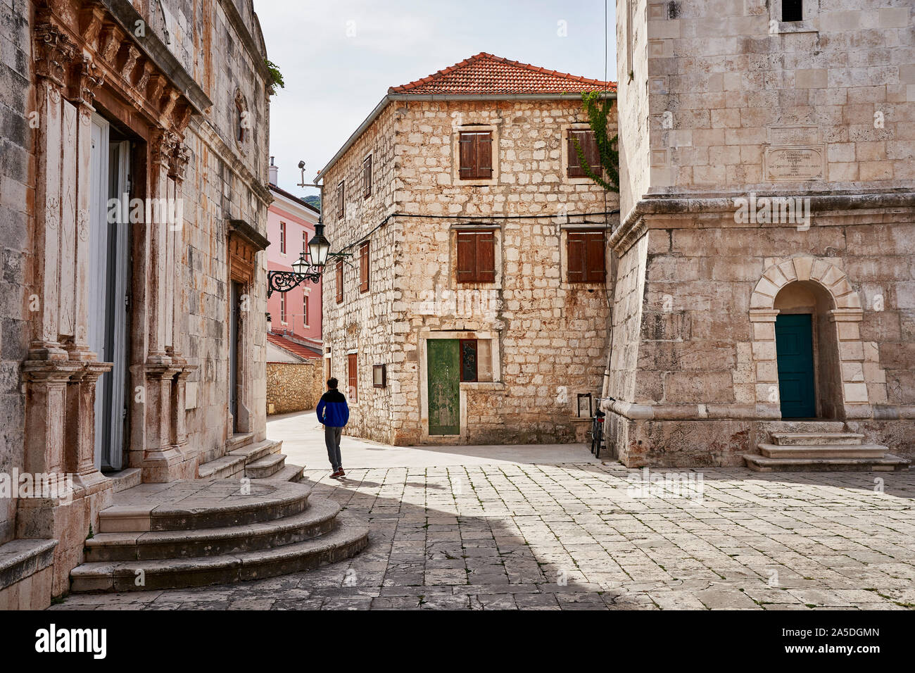 Church steps in Stari Grad town, Hvar, Croatia Stock Photo - Alamy
