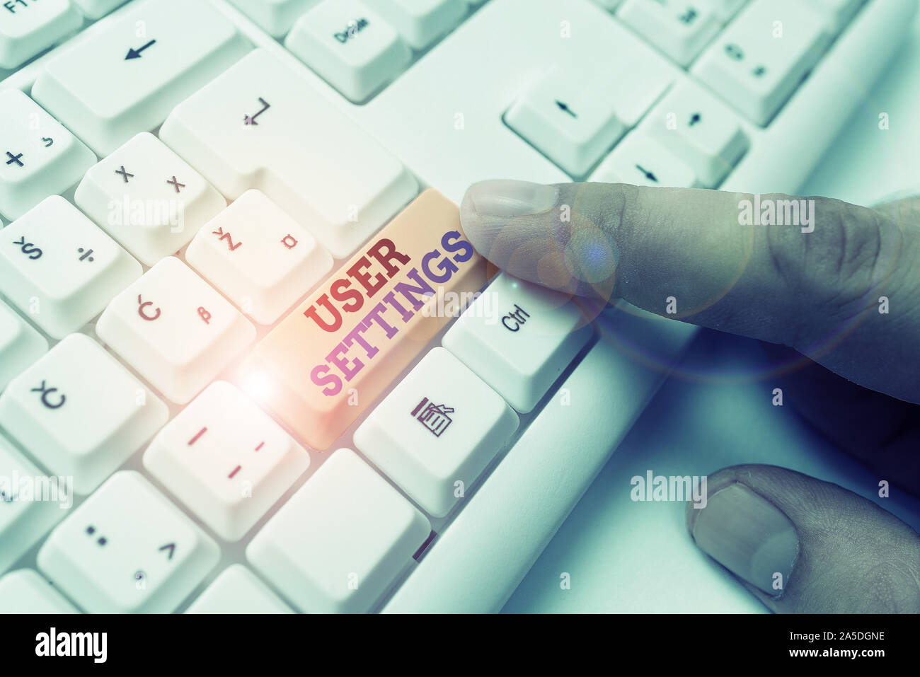 Text sign showing User Settings. Business photo showcasing Configuration of appearance Operating ...