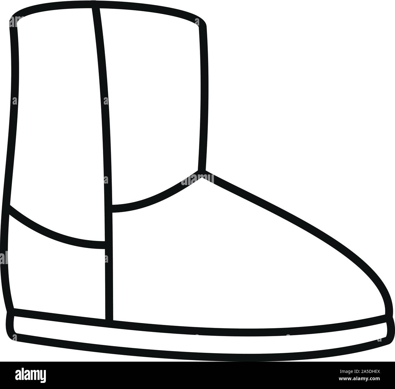 Casual ugg boot icon. Outline casual ugg boot vector icon for web ...