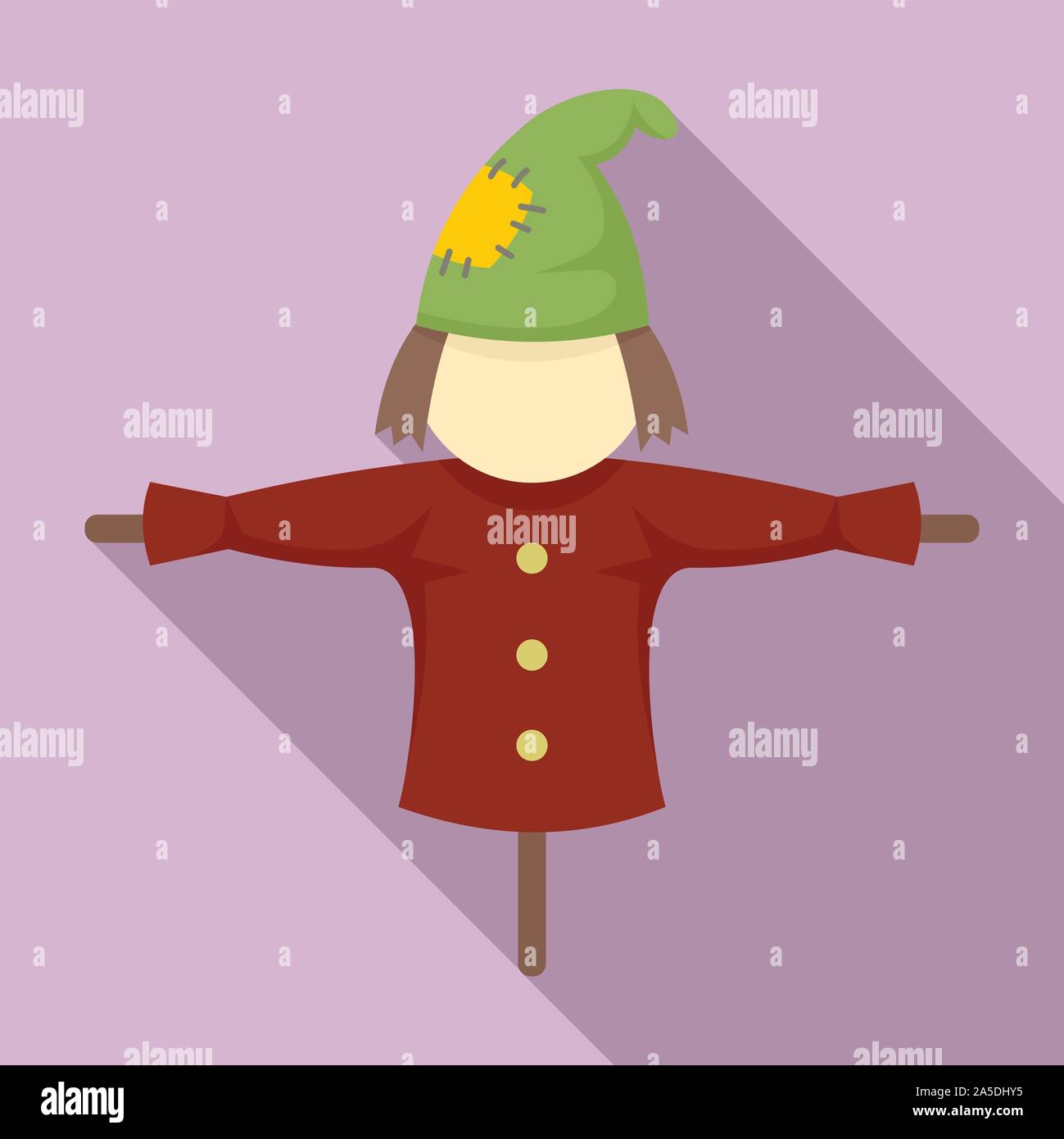 Rural scarecrow icon. Flat illustration of rural scarecrow vector icon ...