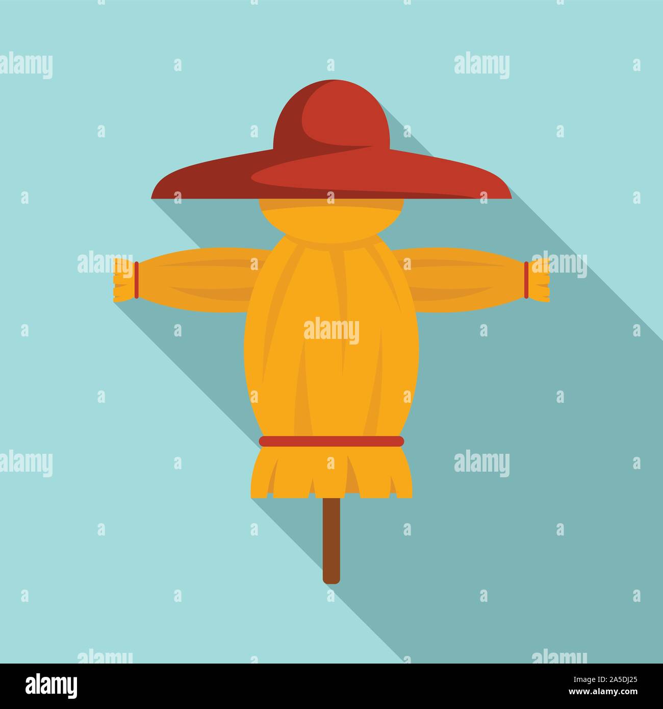 Funny scarecrow icon. Flat illustration of funny scarecrow vector icon ...