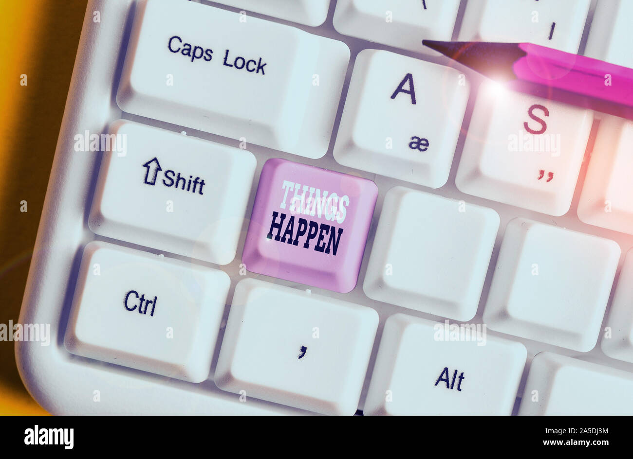 Writing note showing Things Happen. Business concept for Result of ...