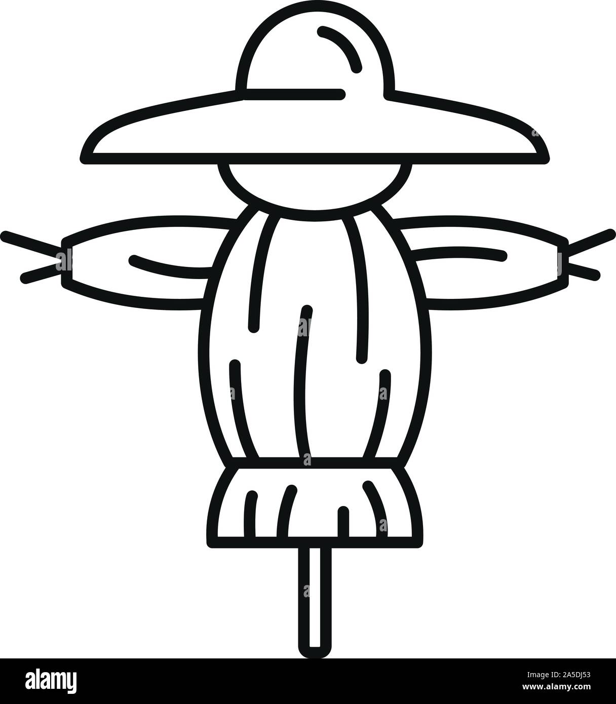 Funny scarecrow icon. Outline funny scarecrow vector icon for web ...