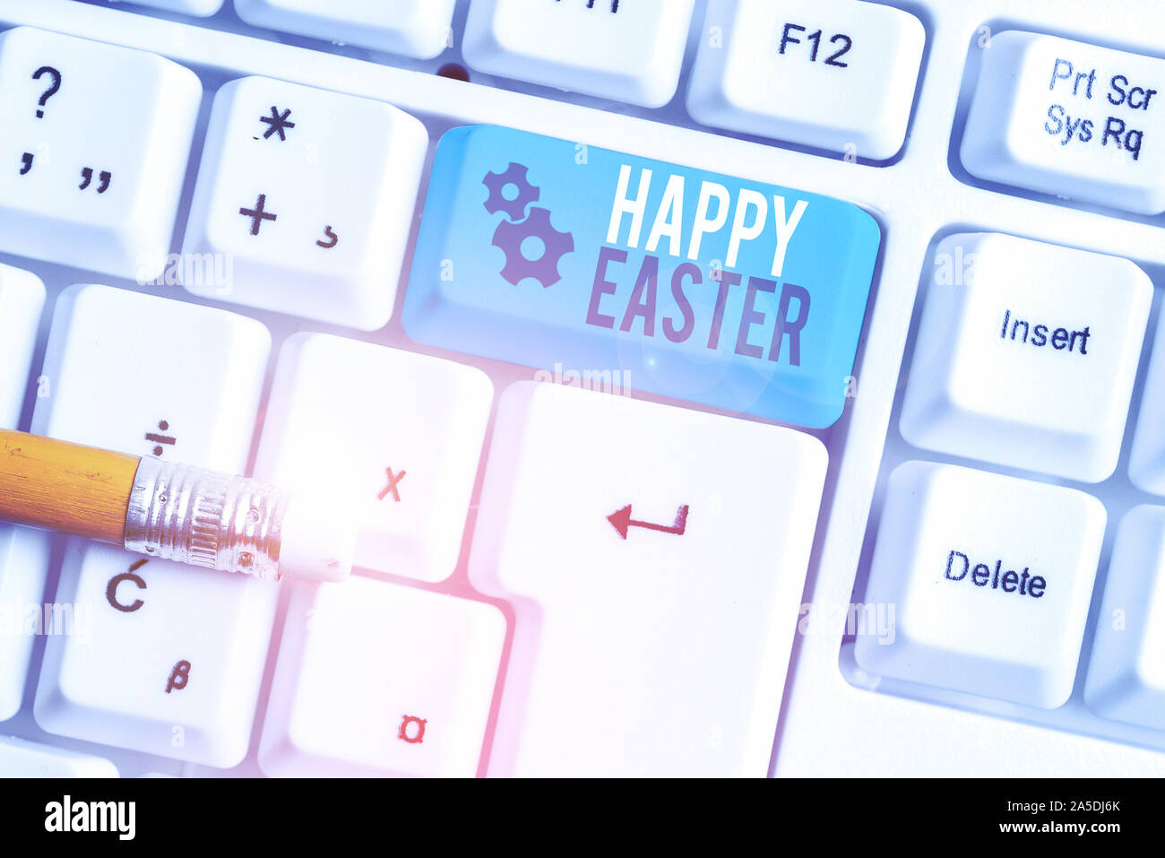 Writing note showing Happy Easter. Business concept for Christian feast ...