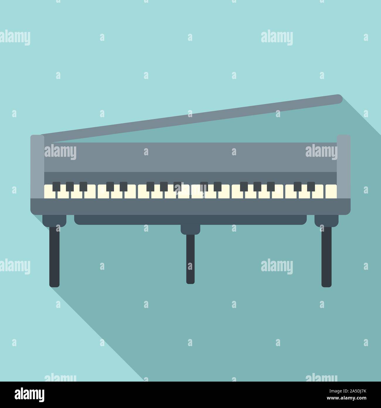 Open grand piano icon. Flat illustration of open grand piano vector ...