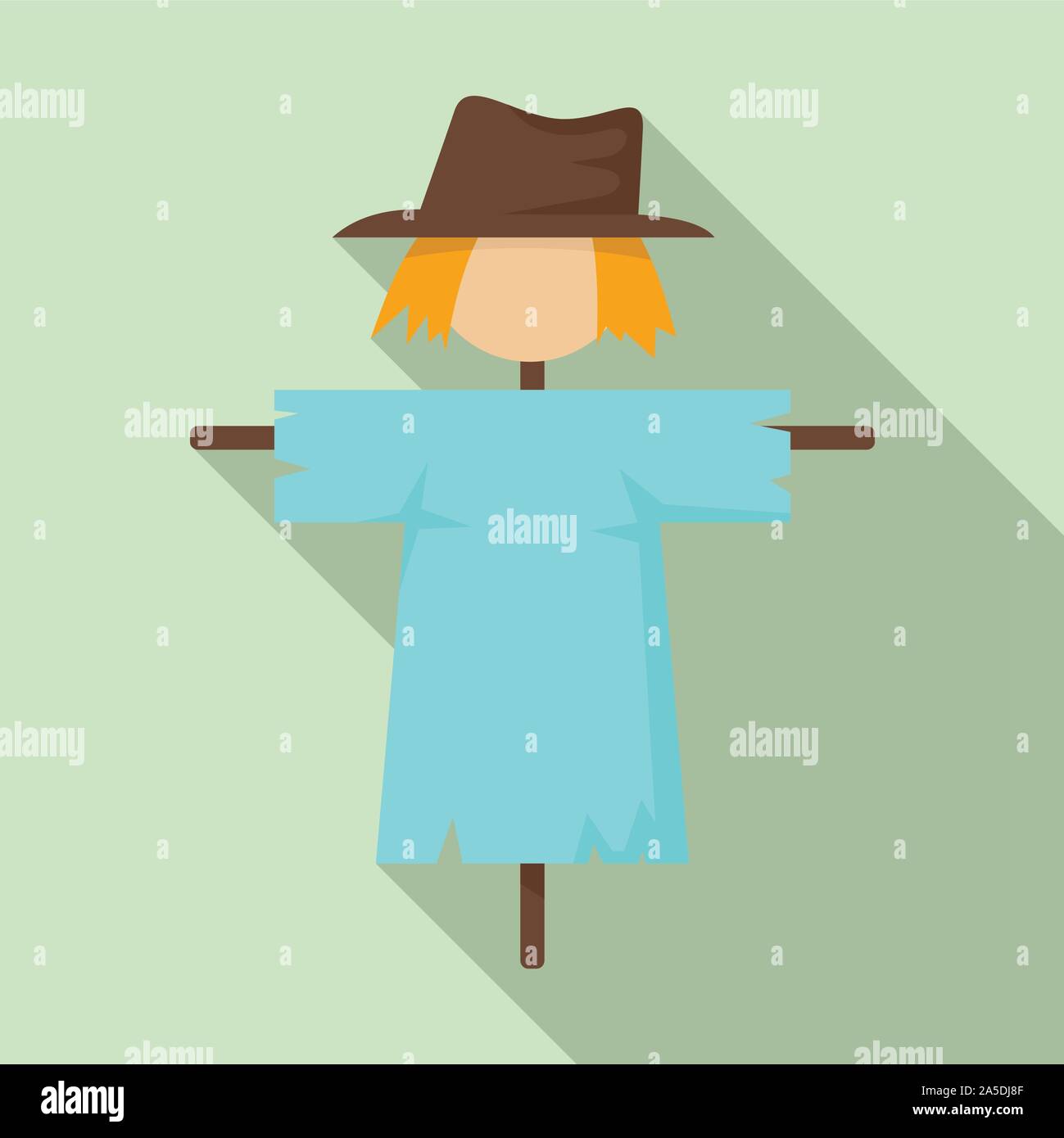 Cute scarecrow icon. Flat illustration of cute scarecrow vector icon ...
