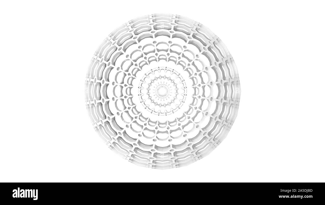 3d rendering of a complex shaped sphere isolated in white background ...