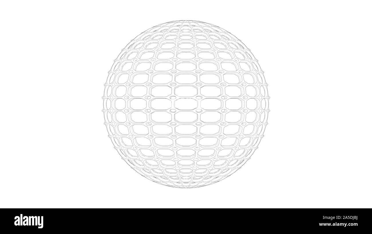 3d rendering of a complex shaped sphere isolated in white background ...