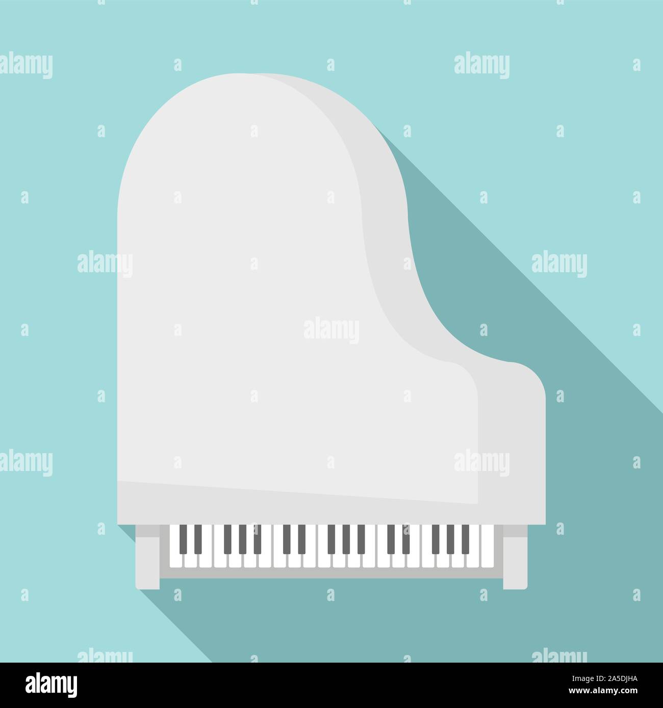 Grand piano top view icon. Flat illustration of grand piano top view ...