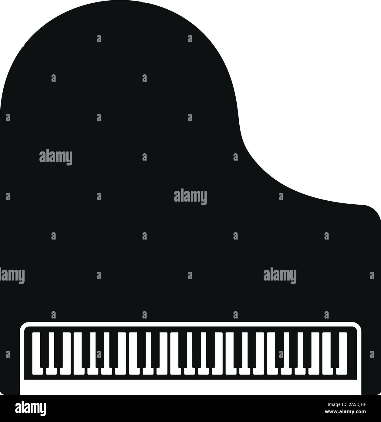 Top view classic grand piano icon. Simple illustration of top view ...