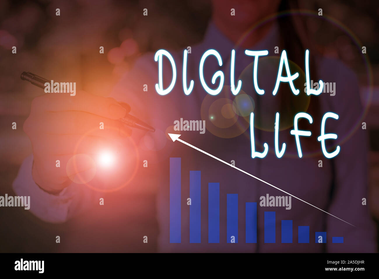 Conceptual hand writing showing Digital Life. Concept meaning Living in ...