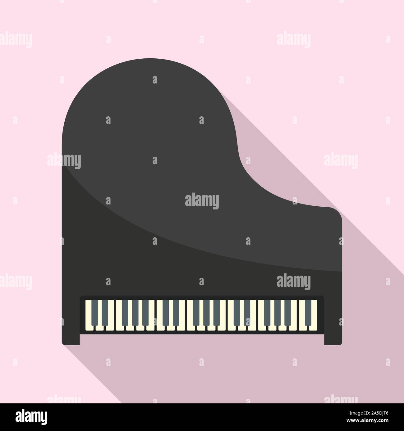 Top view classic grand piano icon. Flat illustration of top view ...