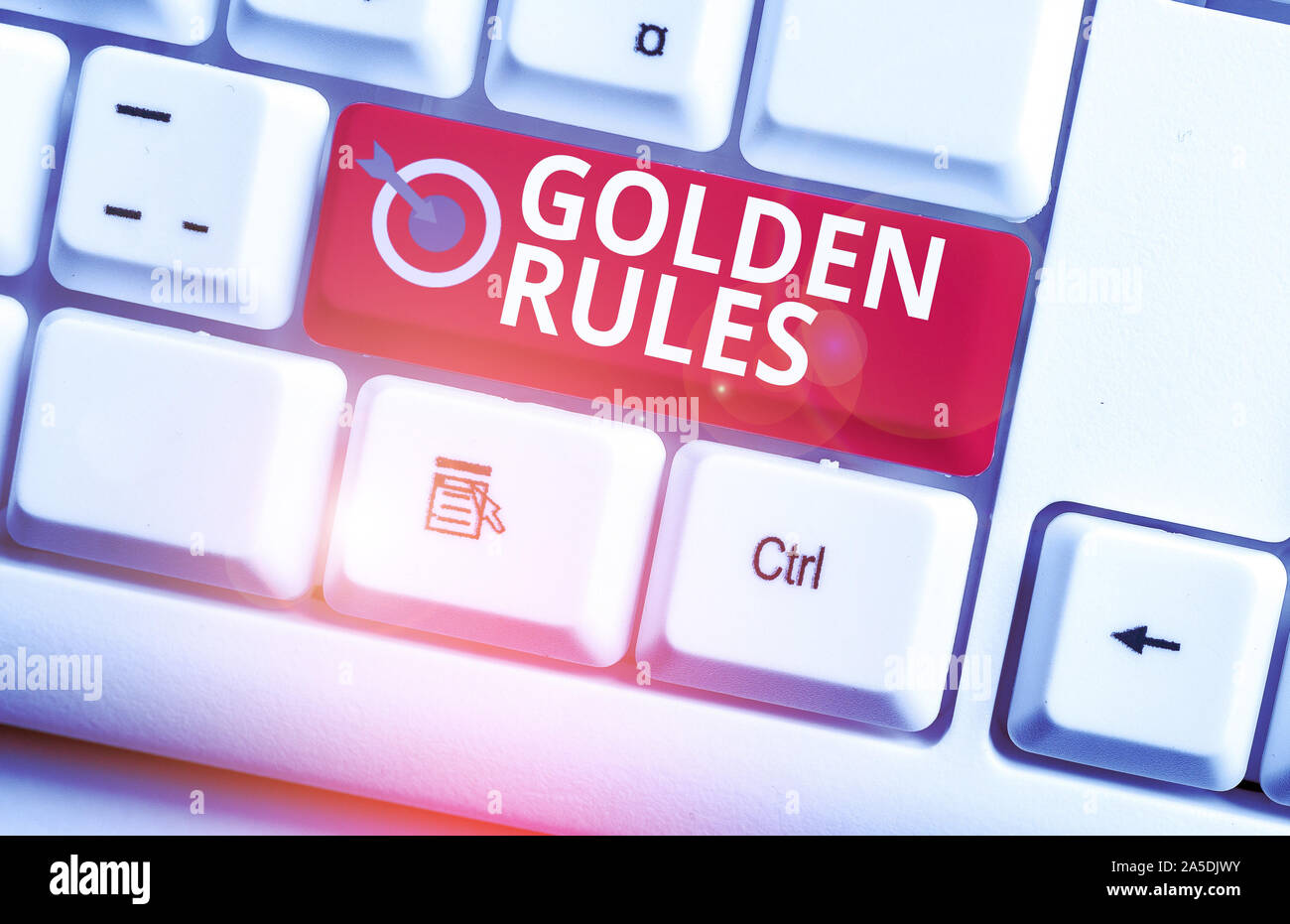 Handwriting text writing Golden Rules. Conceptual photo Basic principle ...